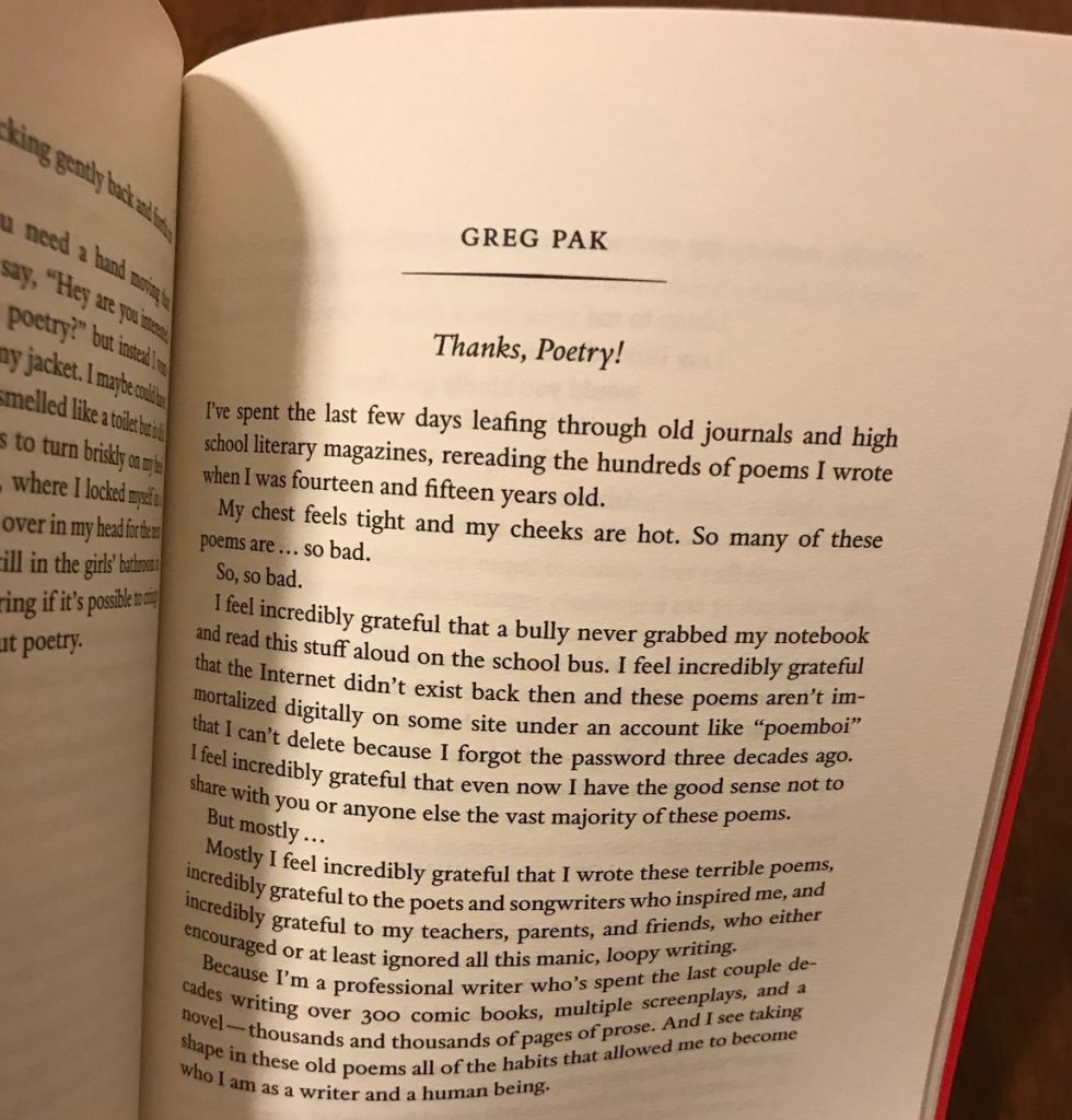 “Thanks, Poetry” essay by Greg Pak in this month’s Poetry Magazine ...